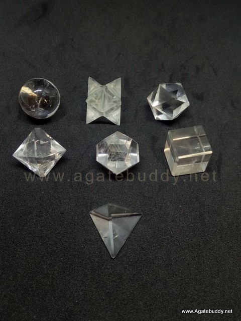 Crystal Quartz Gemstone 7 Piece Geometry Set - Agate Buddy