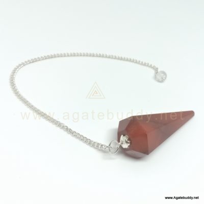 Red Jasper 6 Faceted Healing Pendulum - Agate Buddy