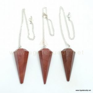 Red Jasper 6 Faceted Healing Pendulum - Agate Buddy